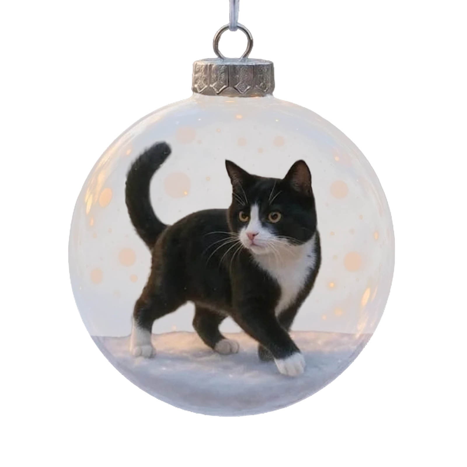chaungfeng Cute Cat Christmas Acrylic Pendant, 3.15 Inch Xmas Tree ...