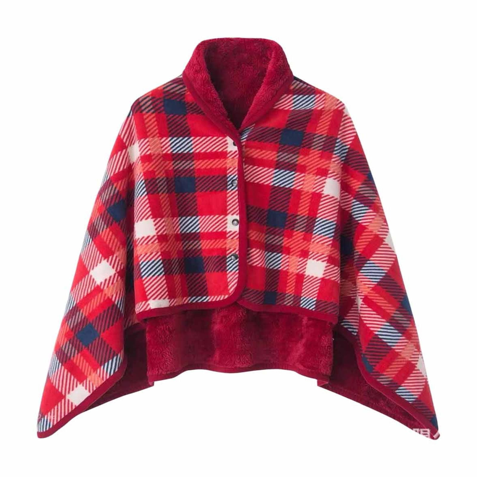 chaungfeng Fleece Wearable Blanket, Plaid Colorblocking Lap Blanket ...