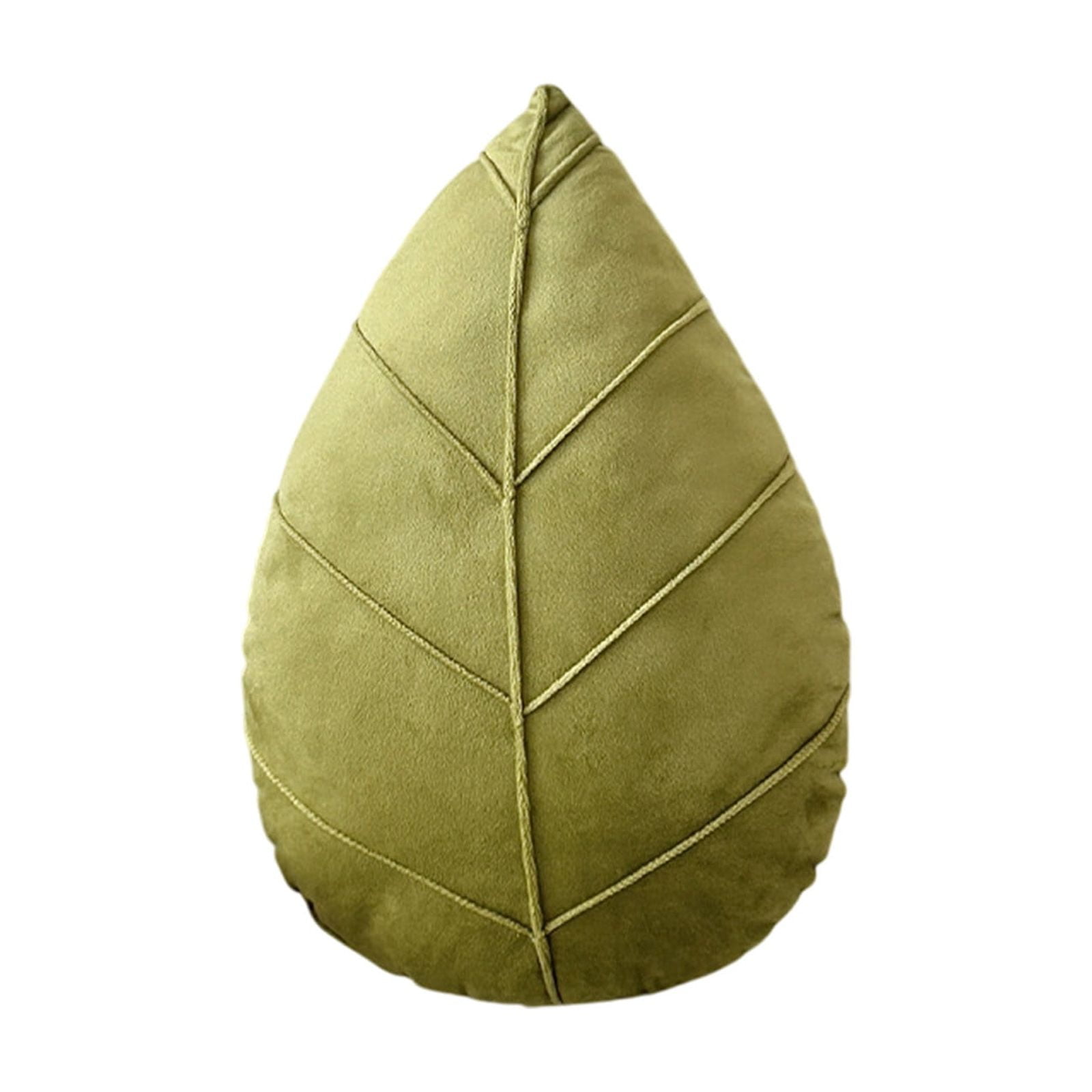 chaungfeng Fluffy Leaf Pillow,3D Leaf Shaped Plush Plant Pillows Green ...