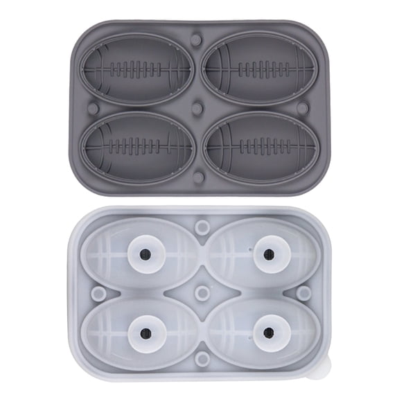 chaungfeng Football Shape Ice Tray, 4 Cavity Silicone Mold Ice Release ...