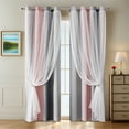 chaungfeng Gradient Striped Double-layer Shade Curtains, Dreamy Star ...