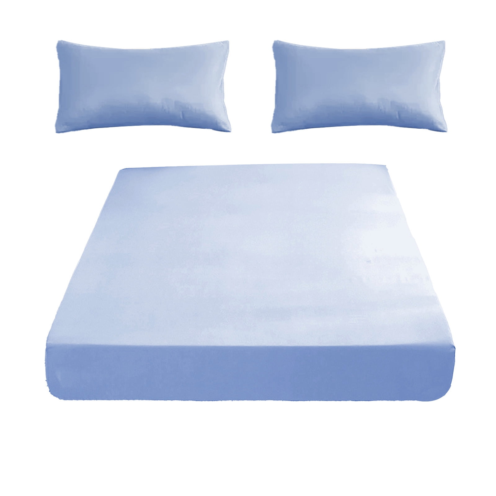 chaungfeng Non Sliped Fixed Fitted Sheet Light Blue, 59 x 79 Inch Deep ...