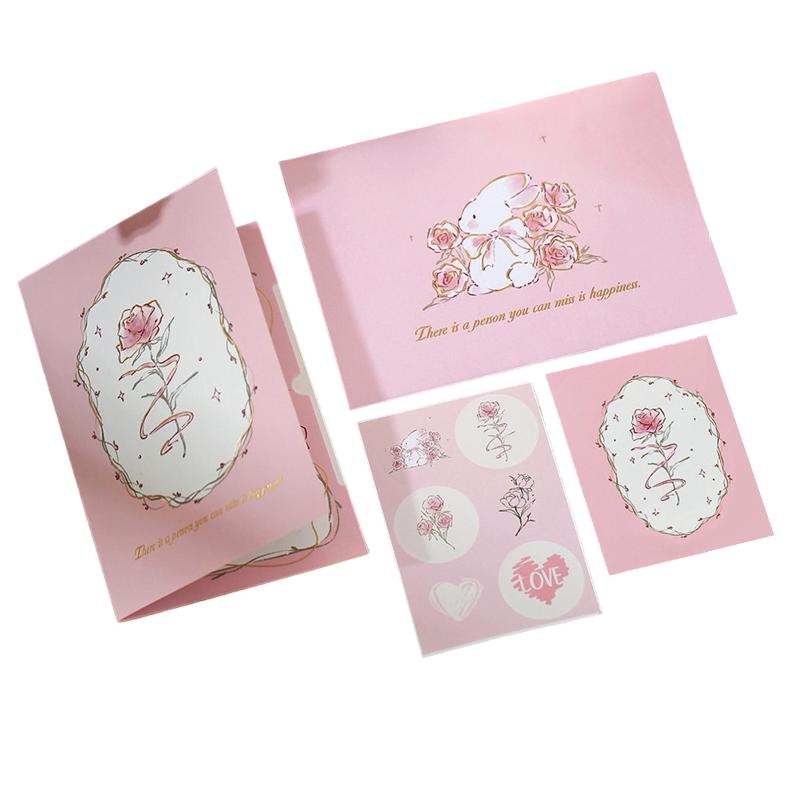 chaungfeng Romance Rose Greeting Card, Vintage Rose Flower Message ...