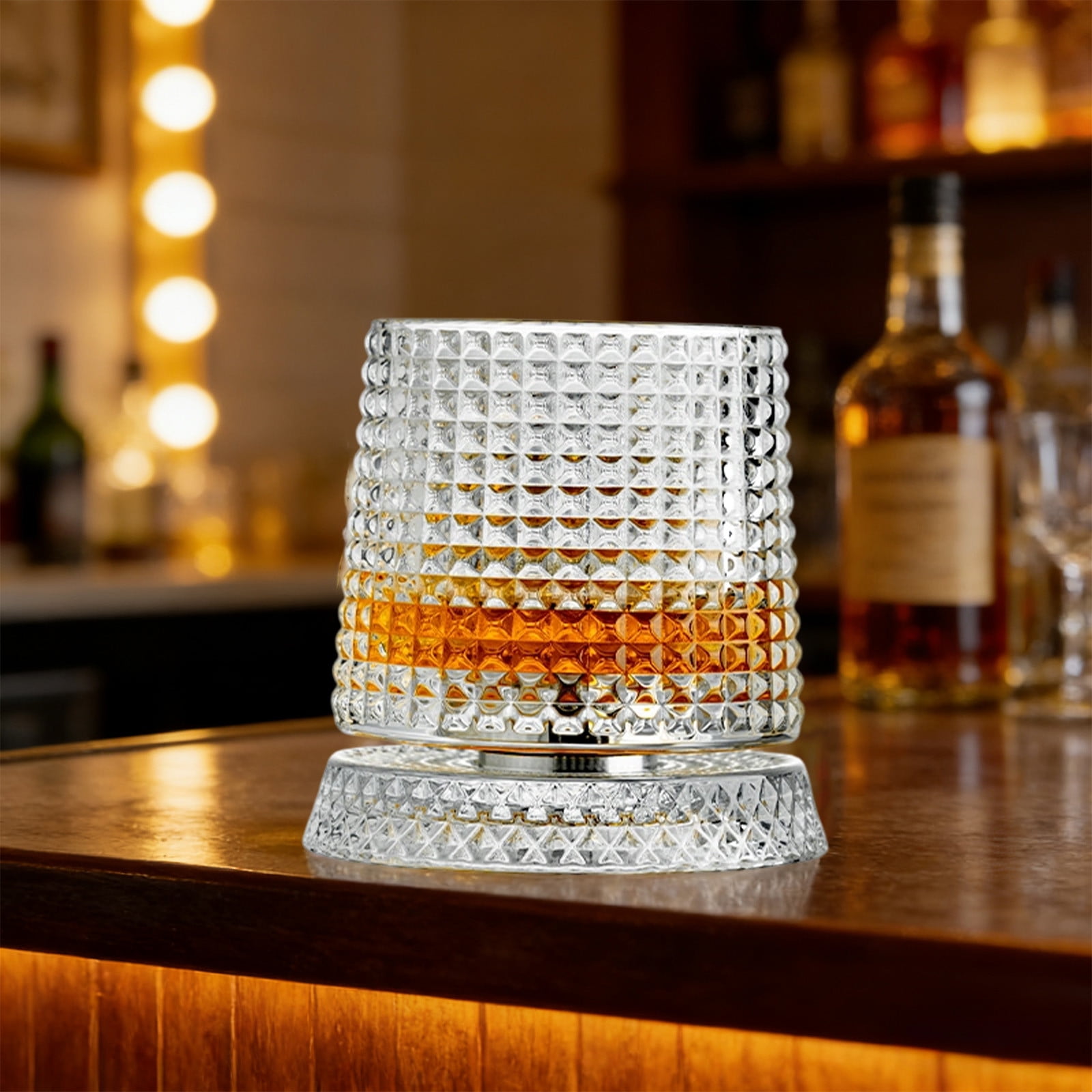 chaungfeng Rotatable Tumbler Crystal Glass Cups, 360 Degree Rotating ...