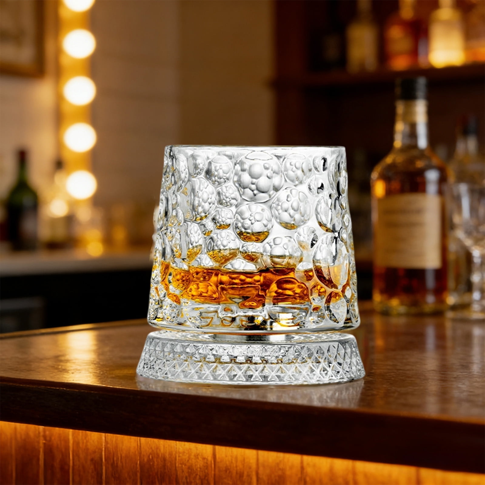 chaungfeng Rotatable Tumbler Crystal Glass Cups, 360 Degree Rotating ...