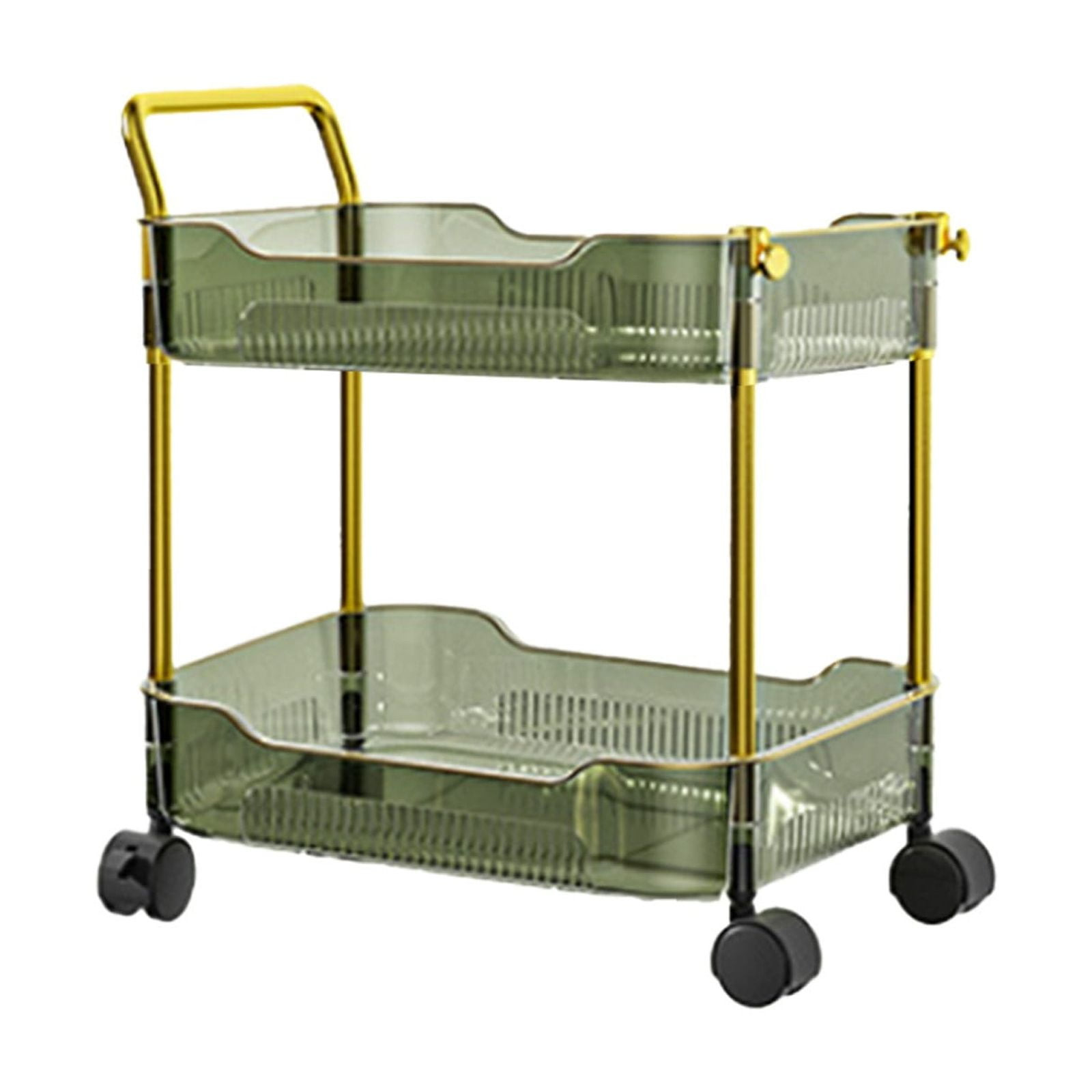 chaungfeng Two Tier Transparent Rolling Cart with Wheels, A Practical ...