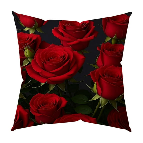 chaungfeng Valentines Day Throw Pillow Covers 18 x 18 Inch, Rose ...