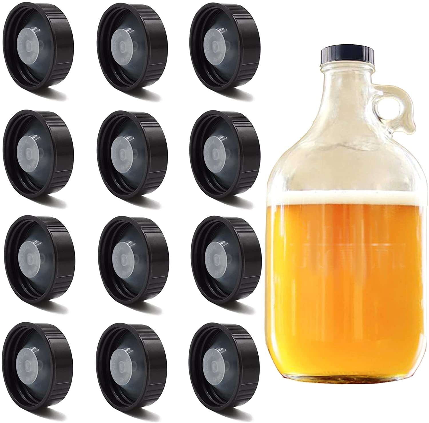 Hltser 12 Pack 38mm Growler Caps Growler Lids Poly Seal Screw Caps Poly ...