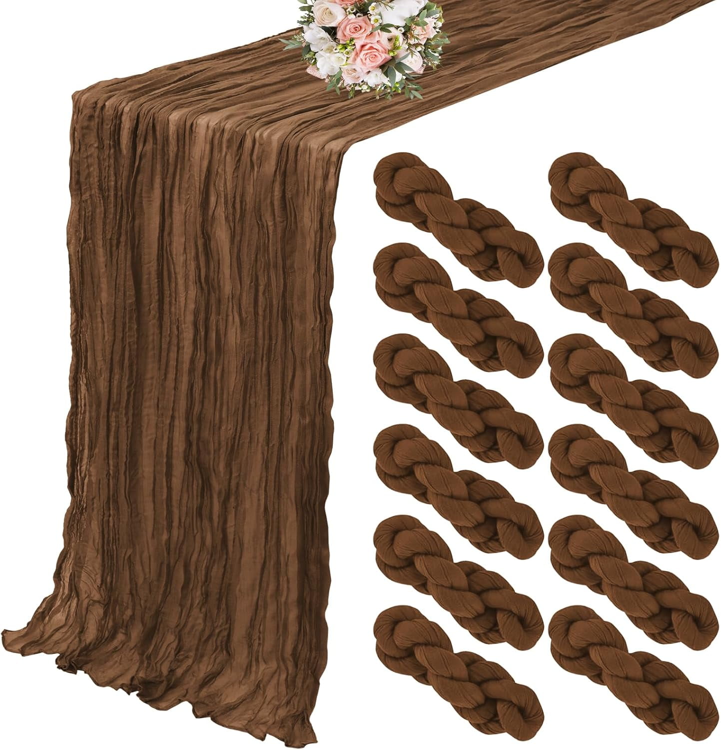 chdqwer 12 Pack Cheesecloth Table Runner 20 x 120 inch Cheese Cloth ...