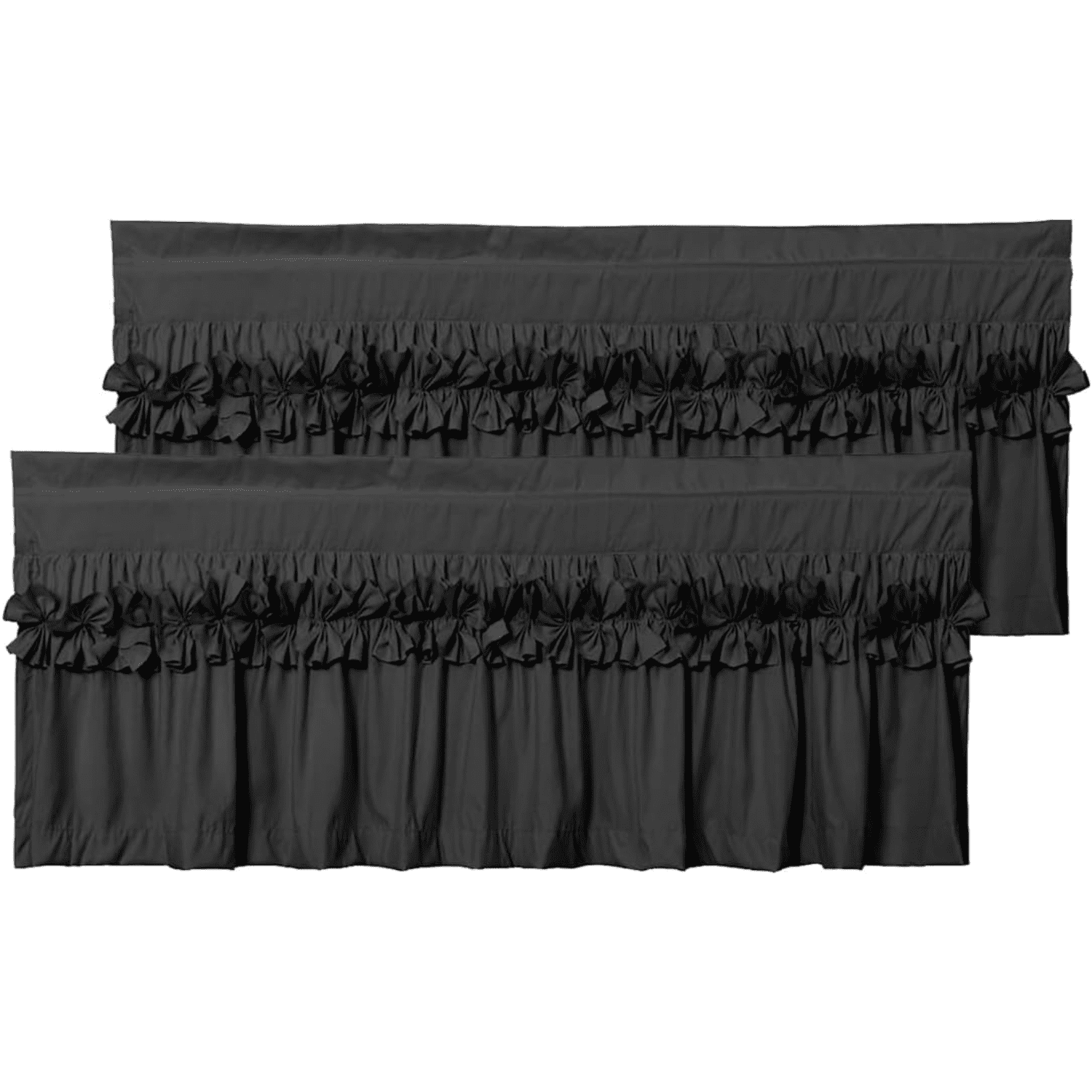 chdqwer 2 Pack Black Ruffle Window Valances \u2013 Handcrafted Bow Tie ...