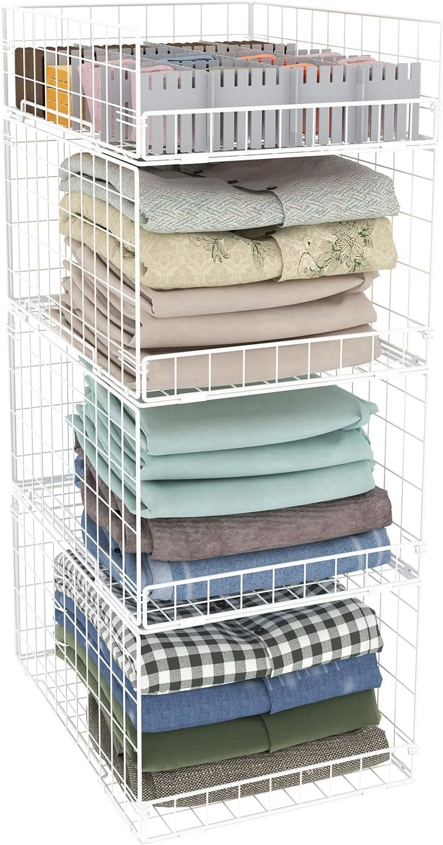 chdqwer 4 Tier Closet Organizers and Storage Shelves Collapsible ...