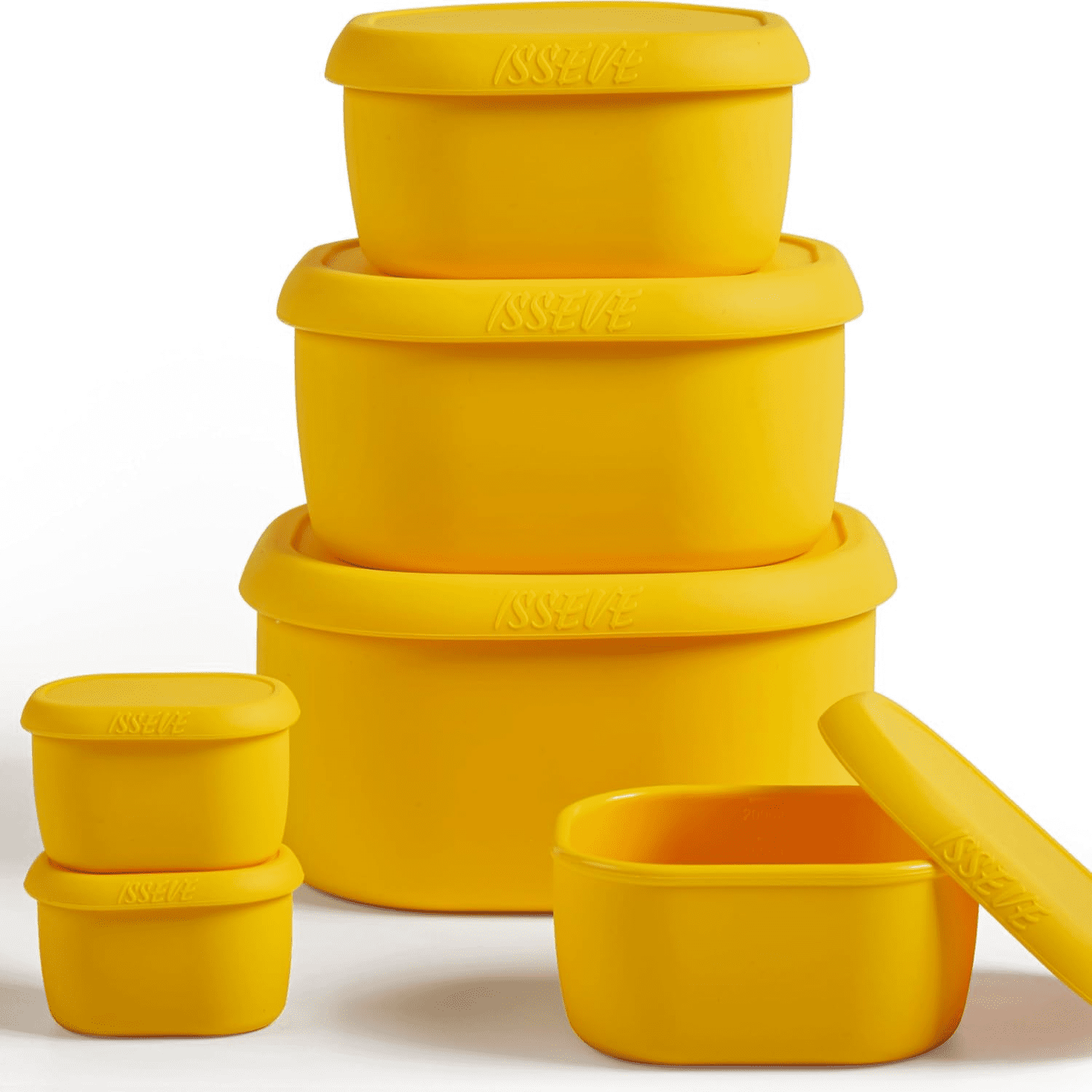 chdqwer 6Pcs/Set Nesting Silicone Food Storage Containers with Lids BPA ...