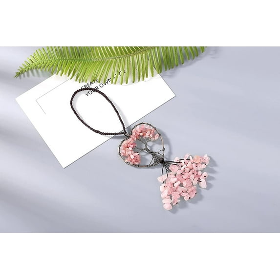 chdqwer 7 Chakra Stones Decor Crystal Hanging Ornaments Decor Heart ...