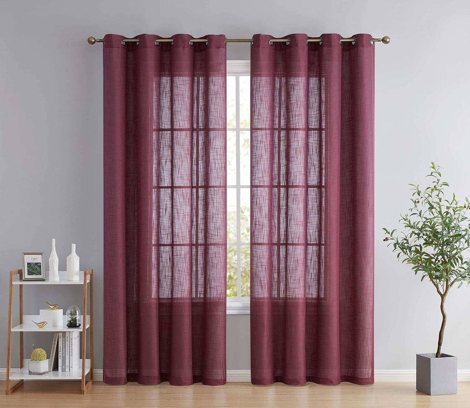 chdqwer Abbey Faux DXQPIOA Textured Semi Sheer Privacy Sun Light ...