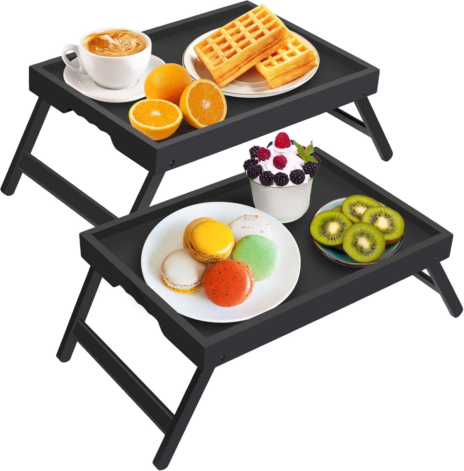 chdqwer Artmeer Bed Tray Table with Folding Legs Breakfast in Bed for ...
