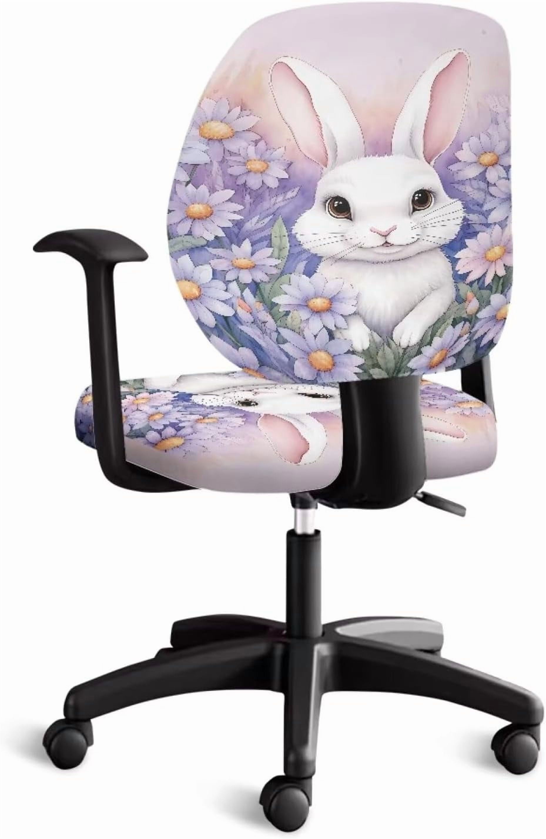 chdqwer Boho Floral Butterfly Office Chair Cover Desk Chair Cover no ...