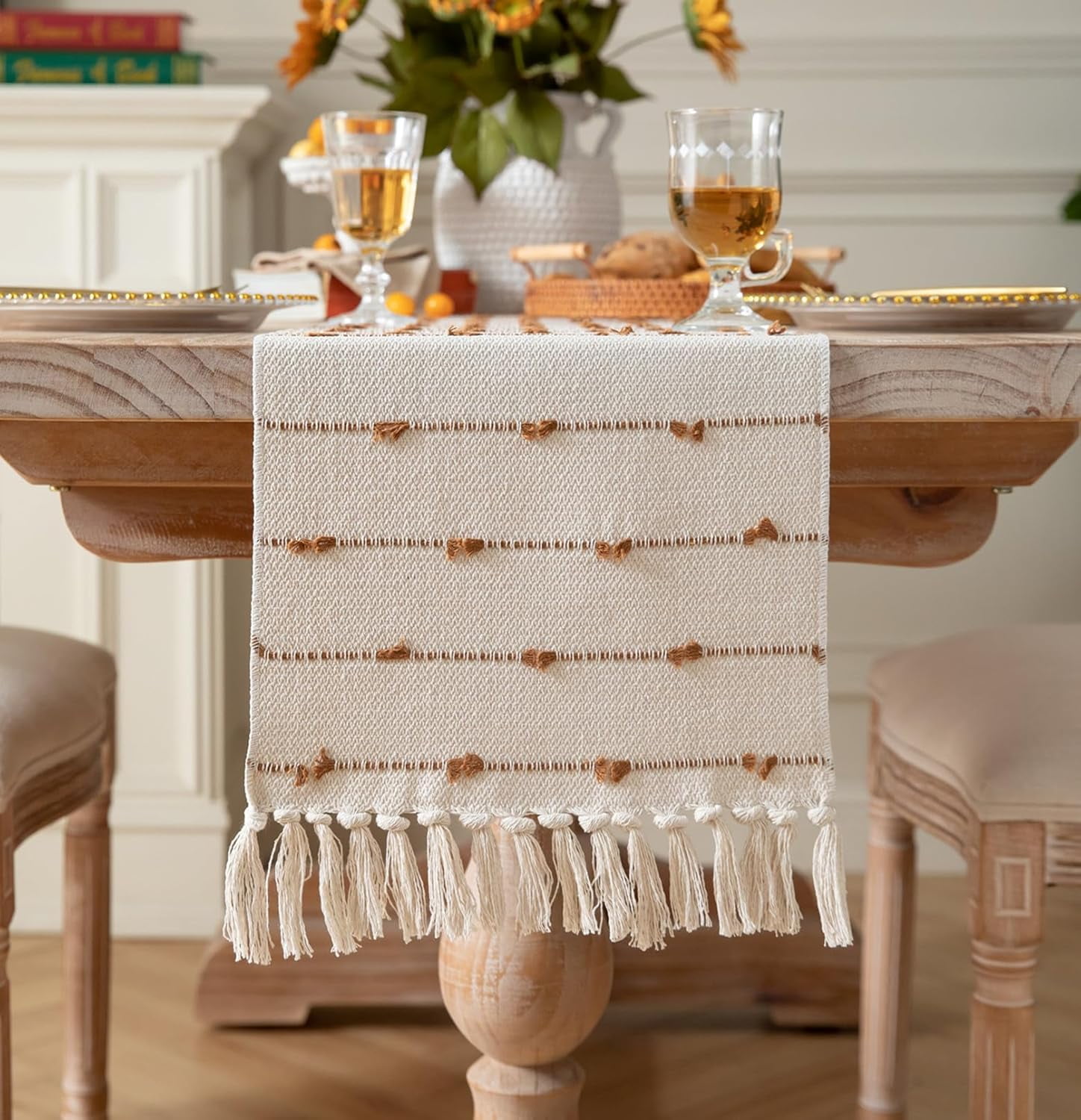 chdqwer Boho Table Runner 48 Inchs Long for Modern Farmhouse Room Home ...