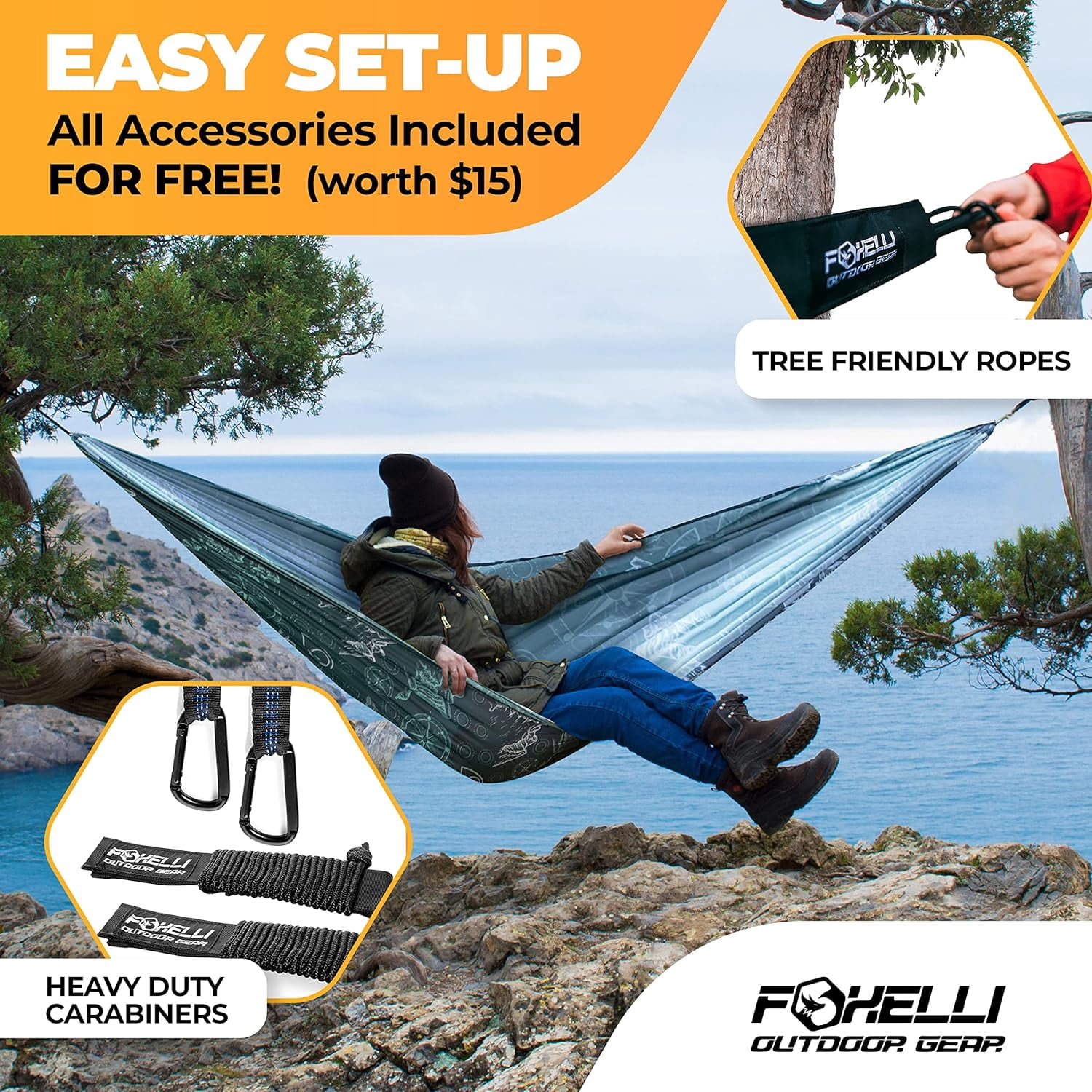 chdqwer Camping Hammock - Lightweight Portable Hammock Easy Setup with ...