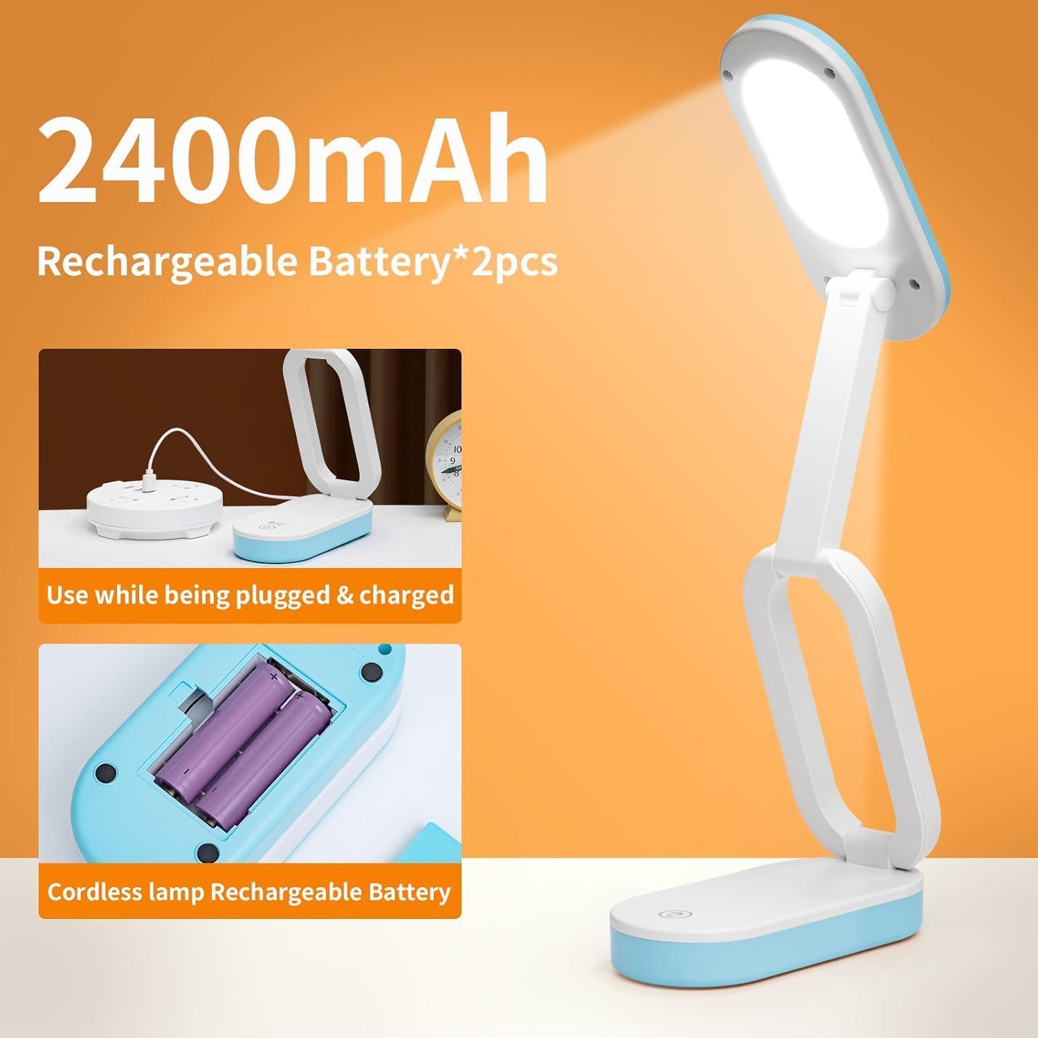 chdqwer Cordless Desk Lamp Reading Light Rechargeable Small Table Lamp ...
