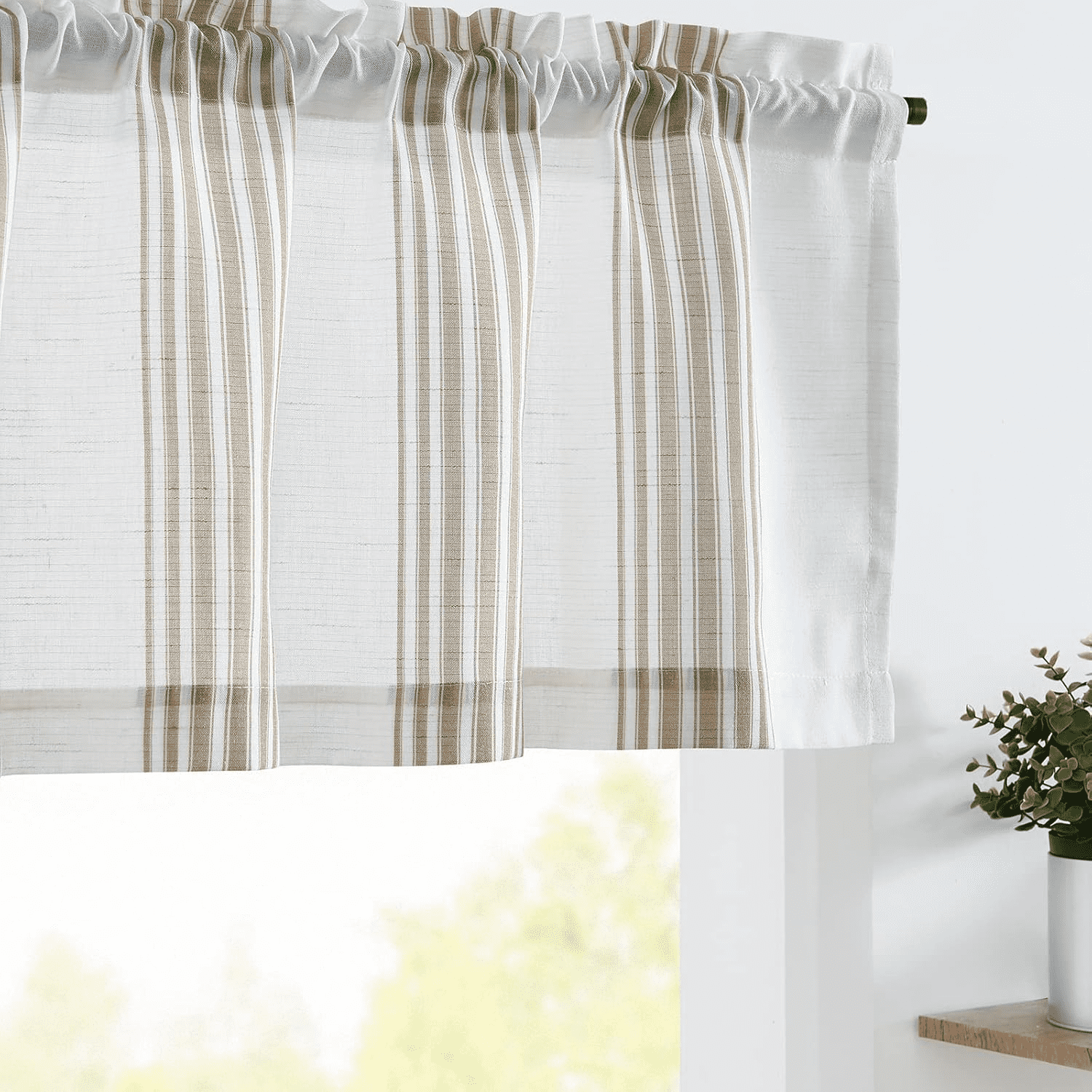 sasyxdc DXQPIOA Stripe Curtain Valance for Windows 16 Inch Blackout for ...