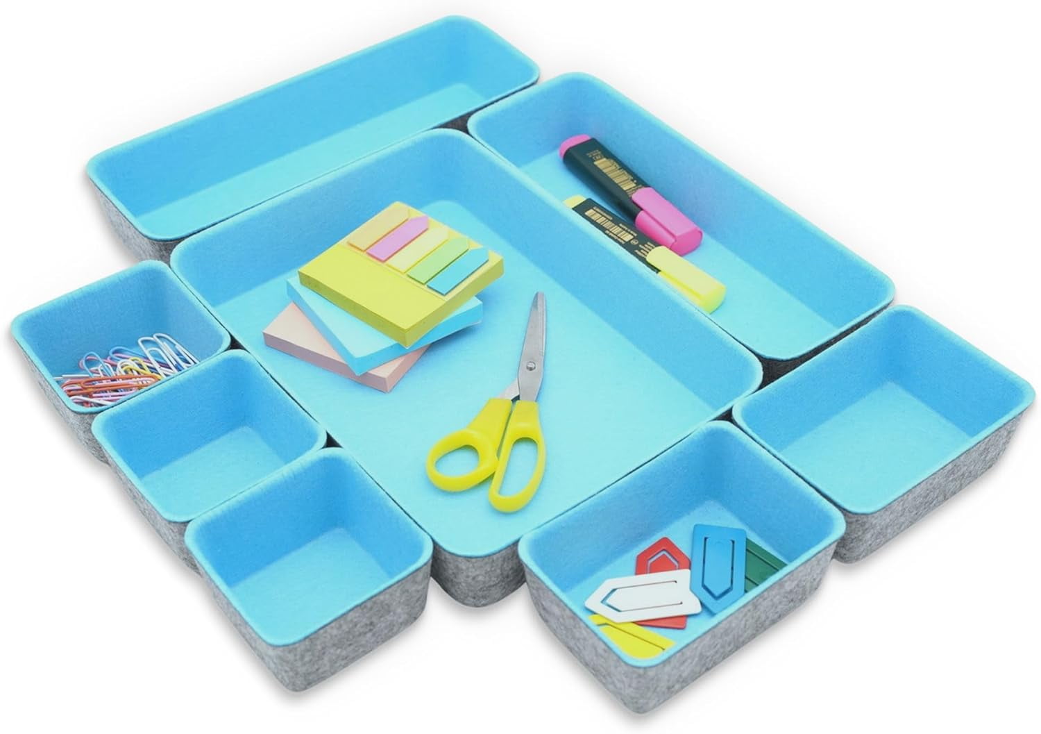 chdqwer Drawer organizers tray Felt storage bins office Desk Draw ...