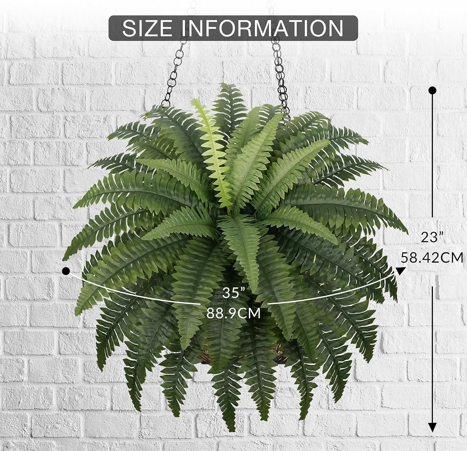 chdqwer Fake Ferns - Faux Boston Ferns Large Artificial Plants 40 ...