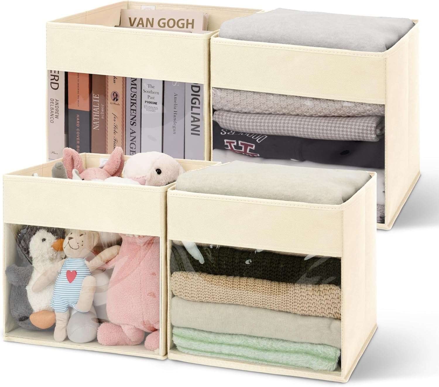 chdqwer HCOCM Cube Storage Bins 13 Inch Cube Storage Bins Clear Cube ...