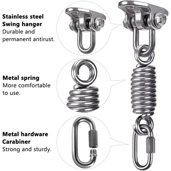 chdqwer Hammock Chair Hardware Hanging Kit Heavy Duty Swing Hangers ...