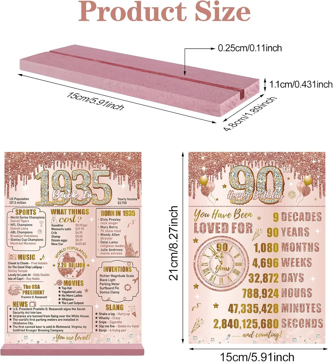 chdqwer Happy 80th Birthday Decorations Back in 1945 Table Sign for ...