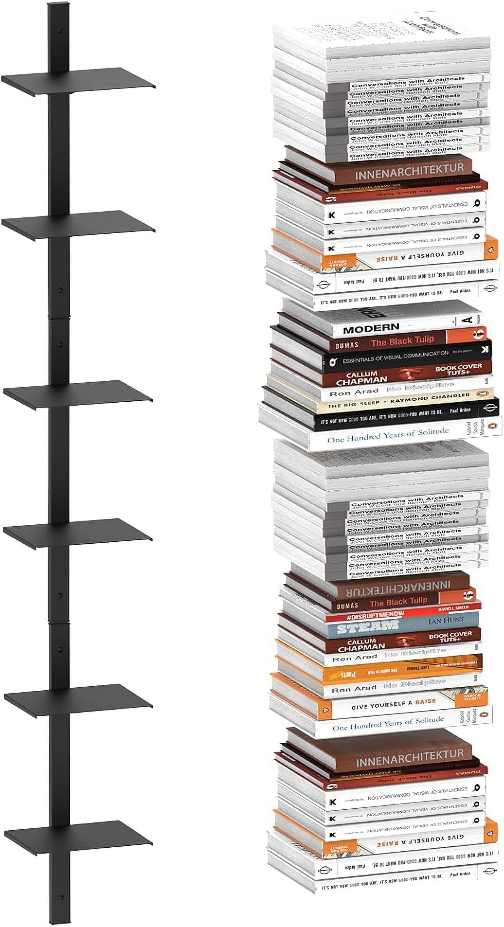 chdqwer Invisible Floating Bookshelf for Wall Mounted 4 Pack Spine Book ...