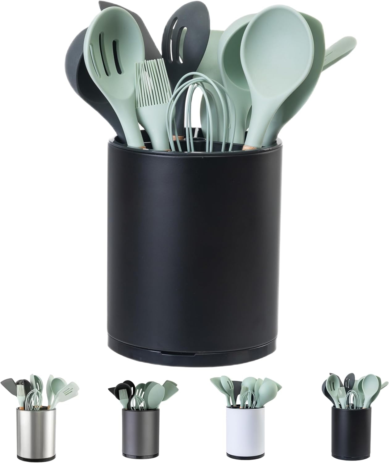 chdqwer Kitchen Utensil Holder Extra Large 360°Rotating For Counter ...