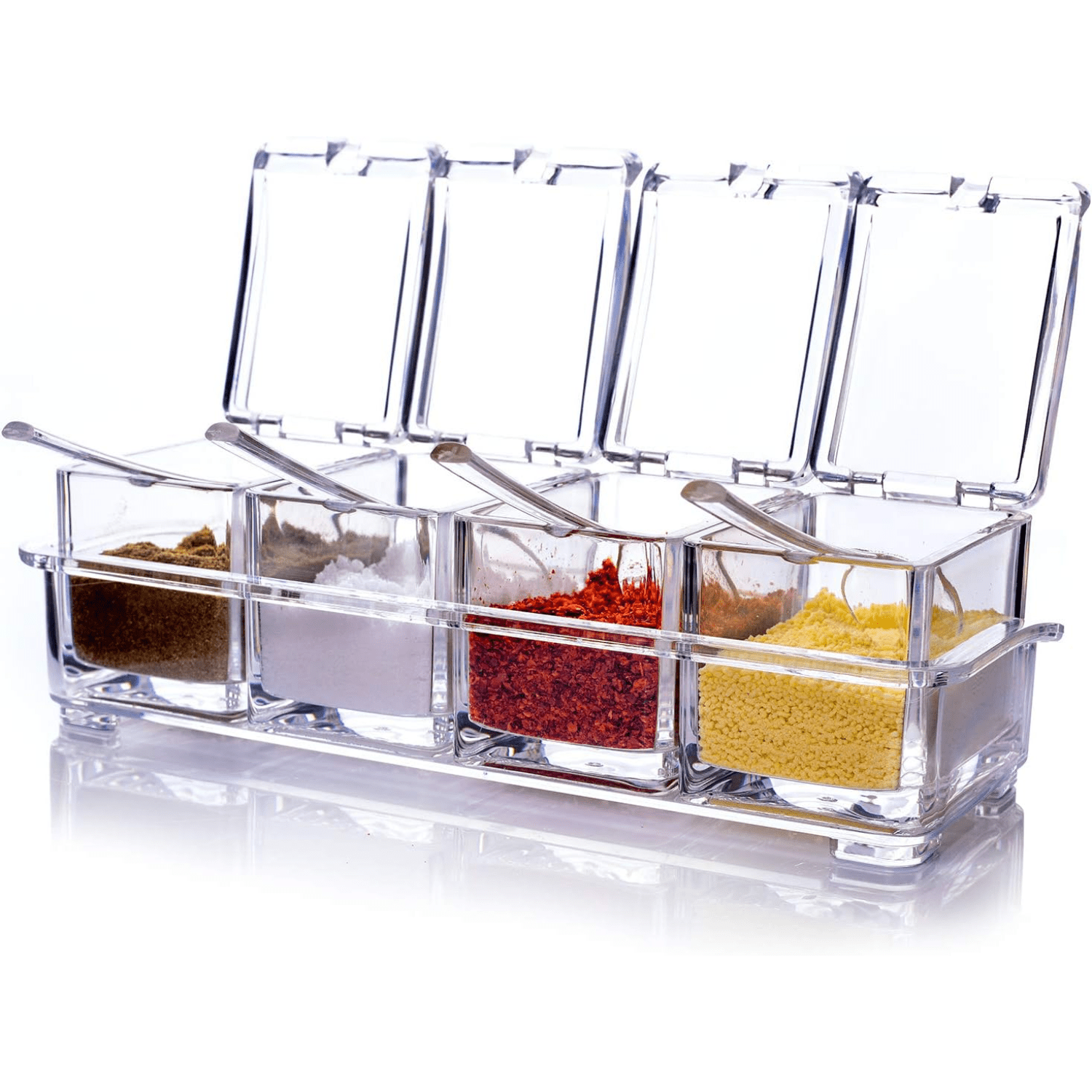 chdqwer ME.FAN Clear Seasoning Rack Spice Pots - 4 Piece Acrylic ...