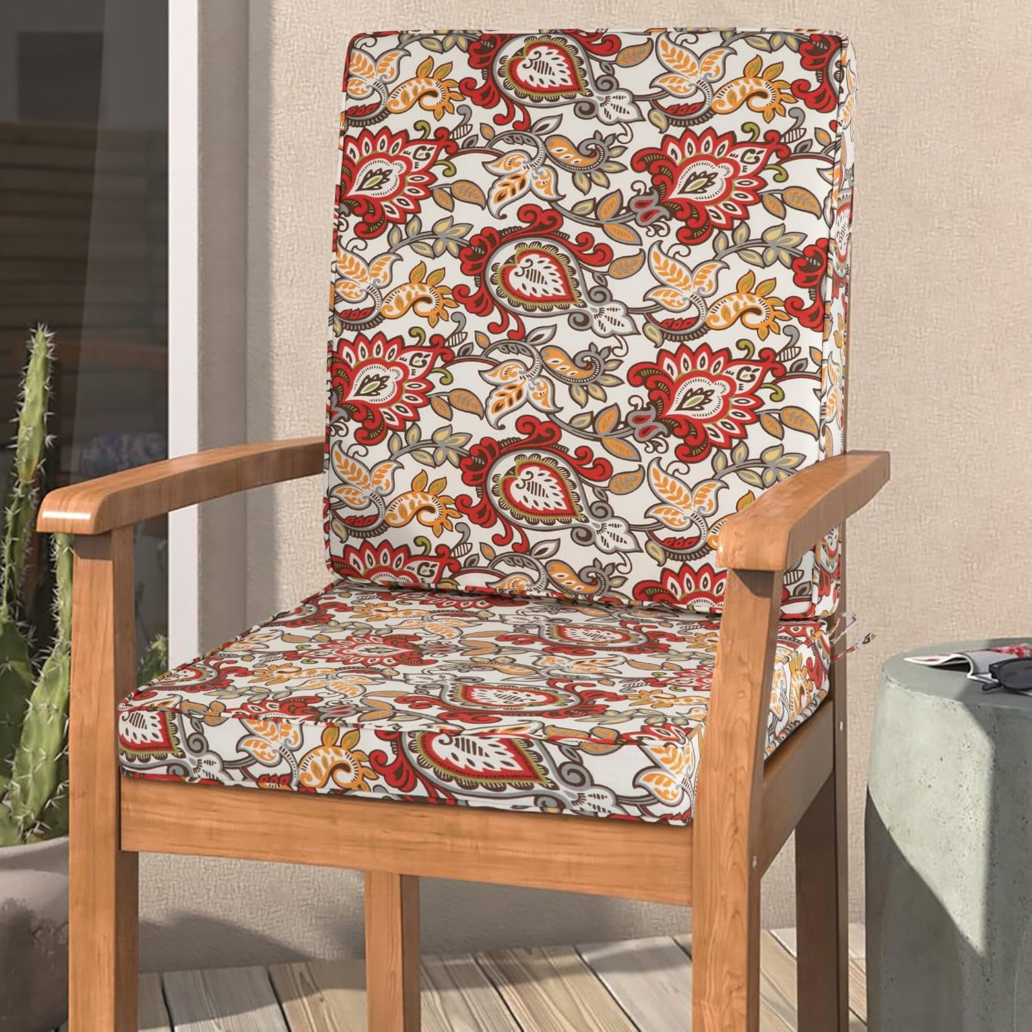 chdqwer Outdoor/Indoor High Back Square Corner Chair Cushion with ...