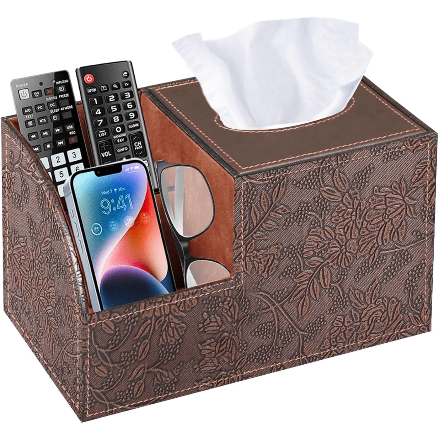 chdqwer PU Leather Square Cover - Multi-Functional Holder Cover with ...