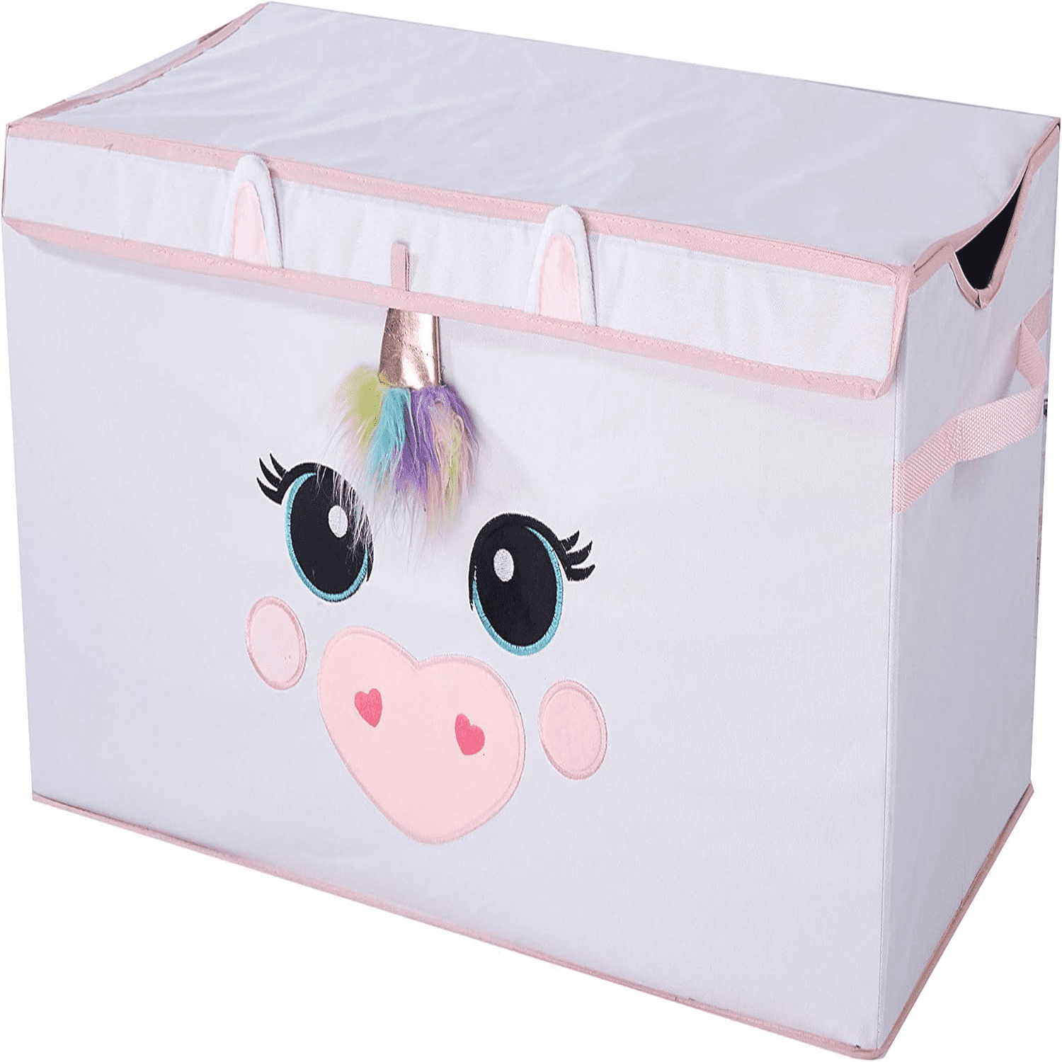 chdqwer Poly Canvas Collapsible Toy Storage Trunk 28" W Unicorn ...