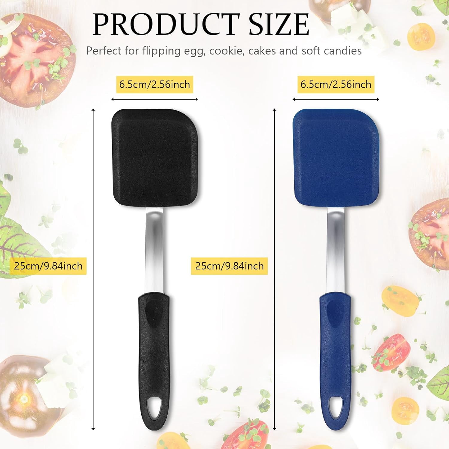 chdqwer Silicone Cookie Spatula Turner 2 Pack Mini Brownie Spatula ...