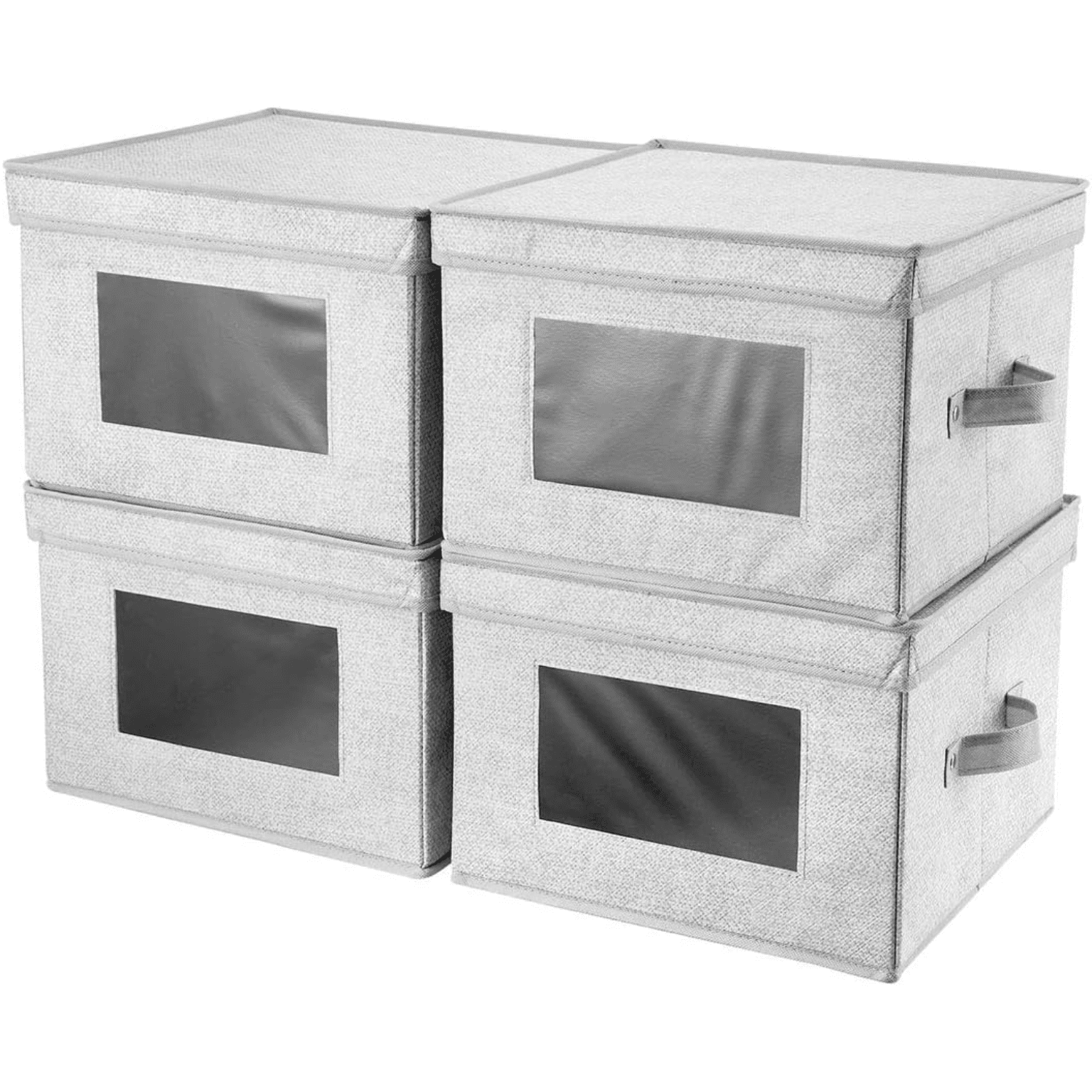 chdqwer Storage with Lid Fabric Cube Storage Bin Foldable Clear Window ...