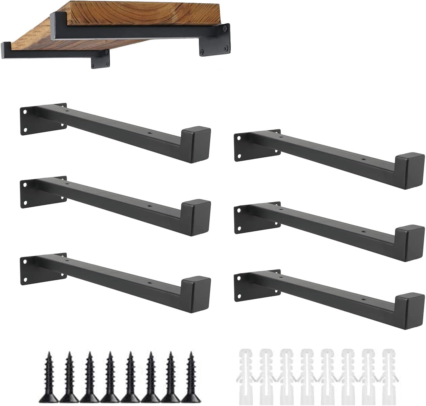 chdqwer Wall-Mounted Shelf Bracket Set - Heavy-Duty L-Shaped Design ...