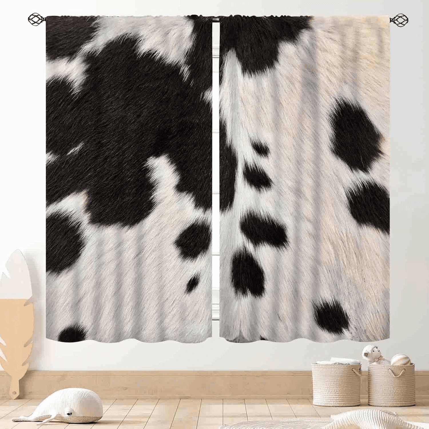 chdqwer Western Curtains for Bedroom Rustic Farmhouse Cowboys Riding ...