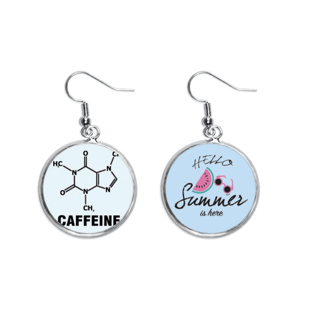 checal caffeine substance molecule earring drop summer watermelon ...