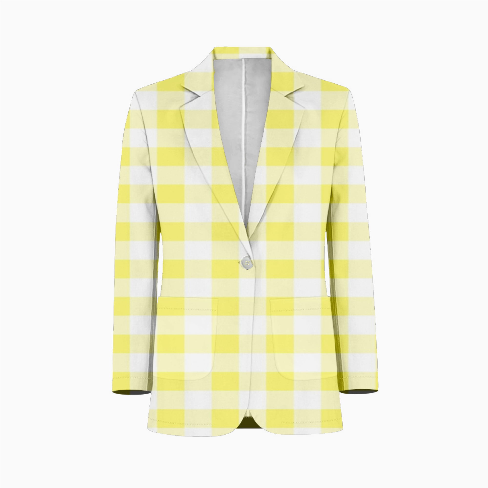 check pattern yellow and white Mens Suits Shawl Collar Slim Fit Suit ...