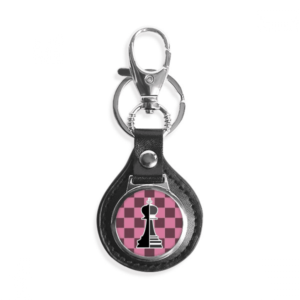 checkerboard king black word chess key link chain keyholder finder hook ...