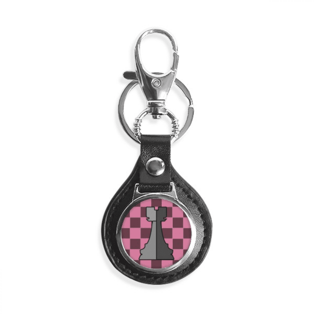 checkerboard rook white word chess key link chain keyholder finder hook ...