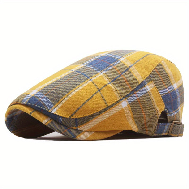 checkered pattern gorro verano hombre men hat vintage hat boina ...
