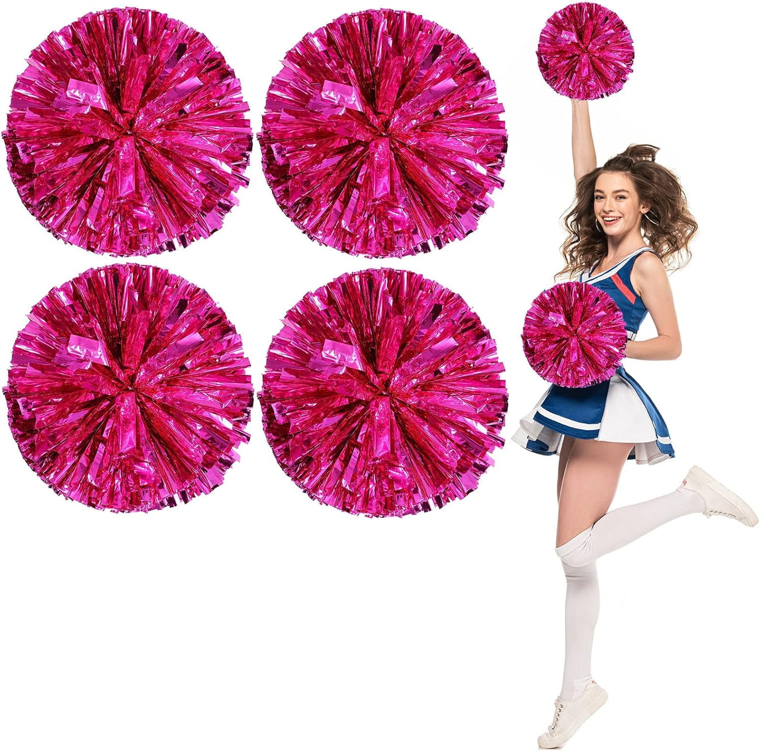 cheer pom pom, Cheerleading Pom Poms, Premium Metallic Pom Poms Set ...