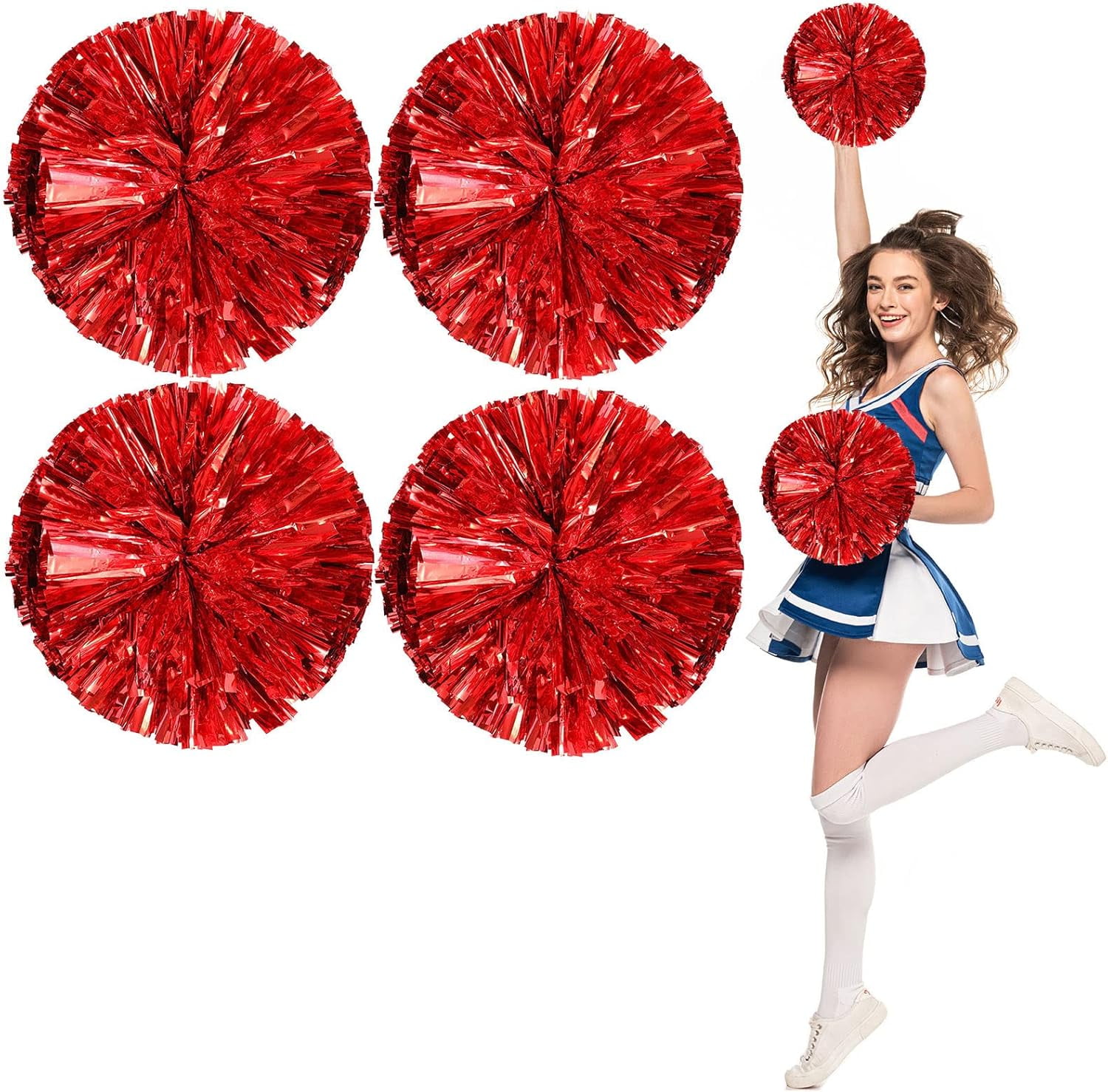 cheer pom pom, Cheerleading Pom Poms, Premium Metallic Pom Poms Set ...
