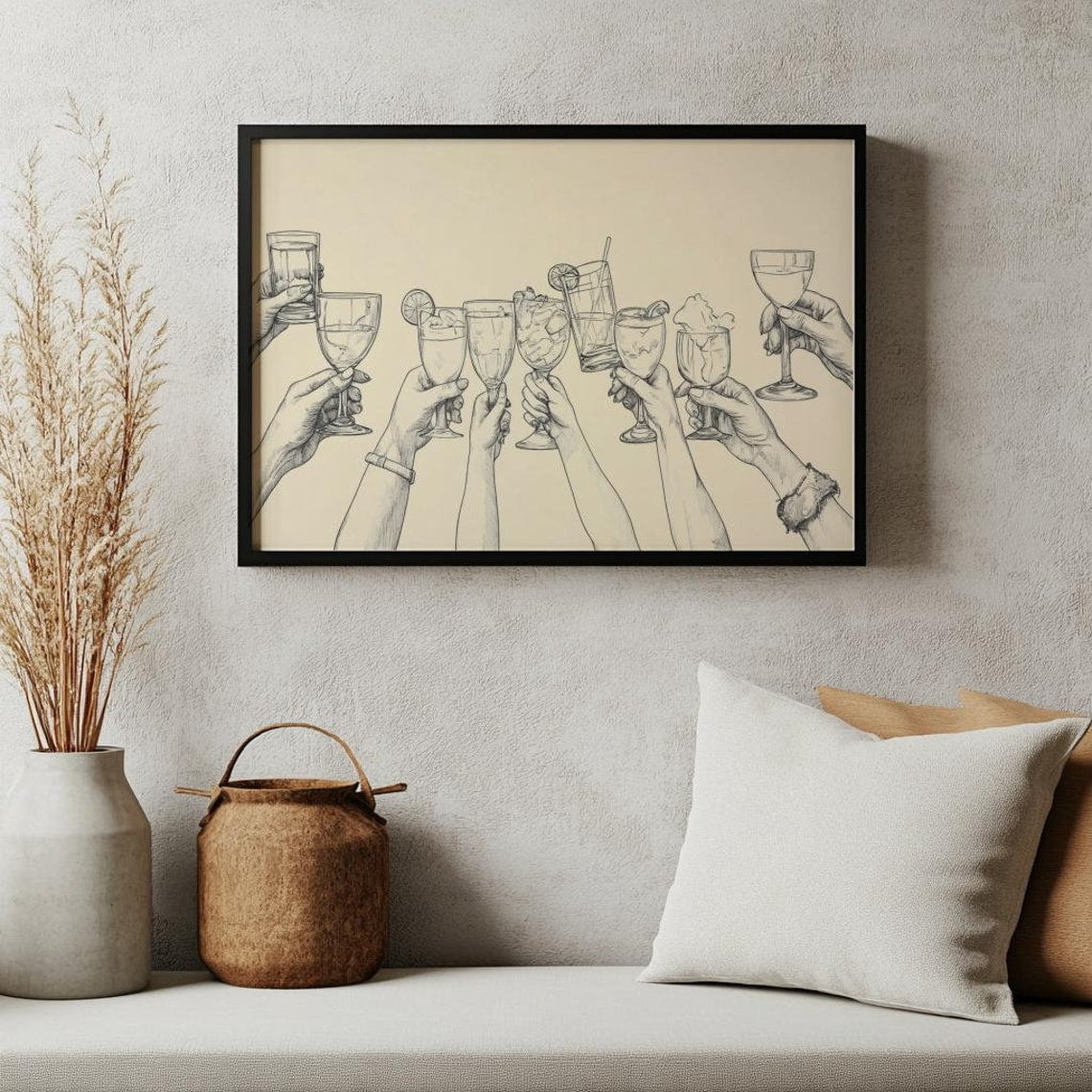 cheers print, bar cart wall decor, cheers sign, cheers bar cart ...