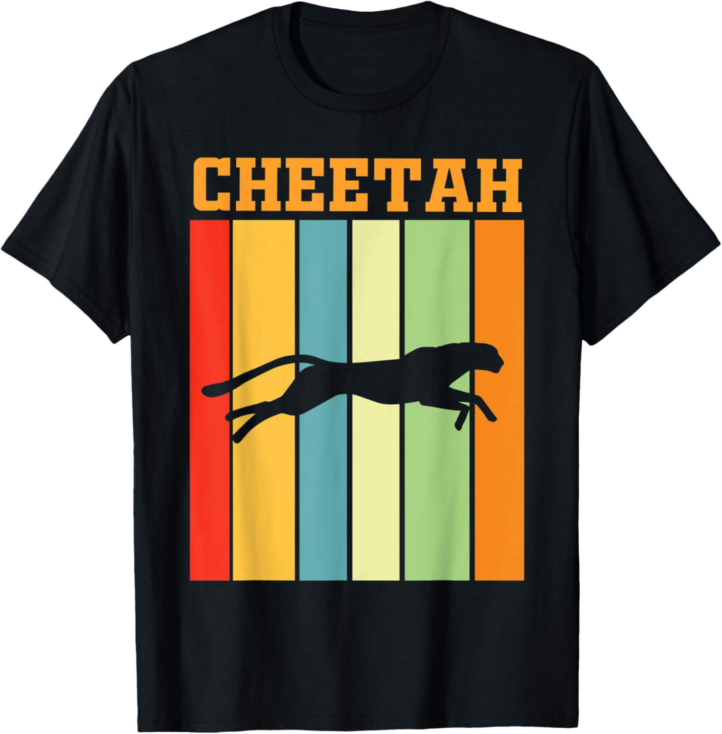 cheetah Shadow silhouette in Retro Colors T-Shirt men and women can ...
