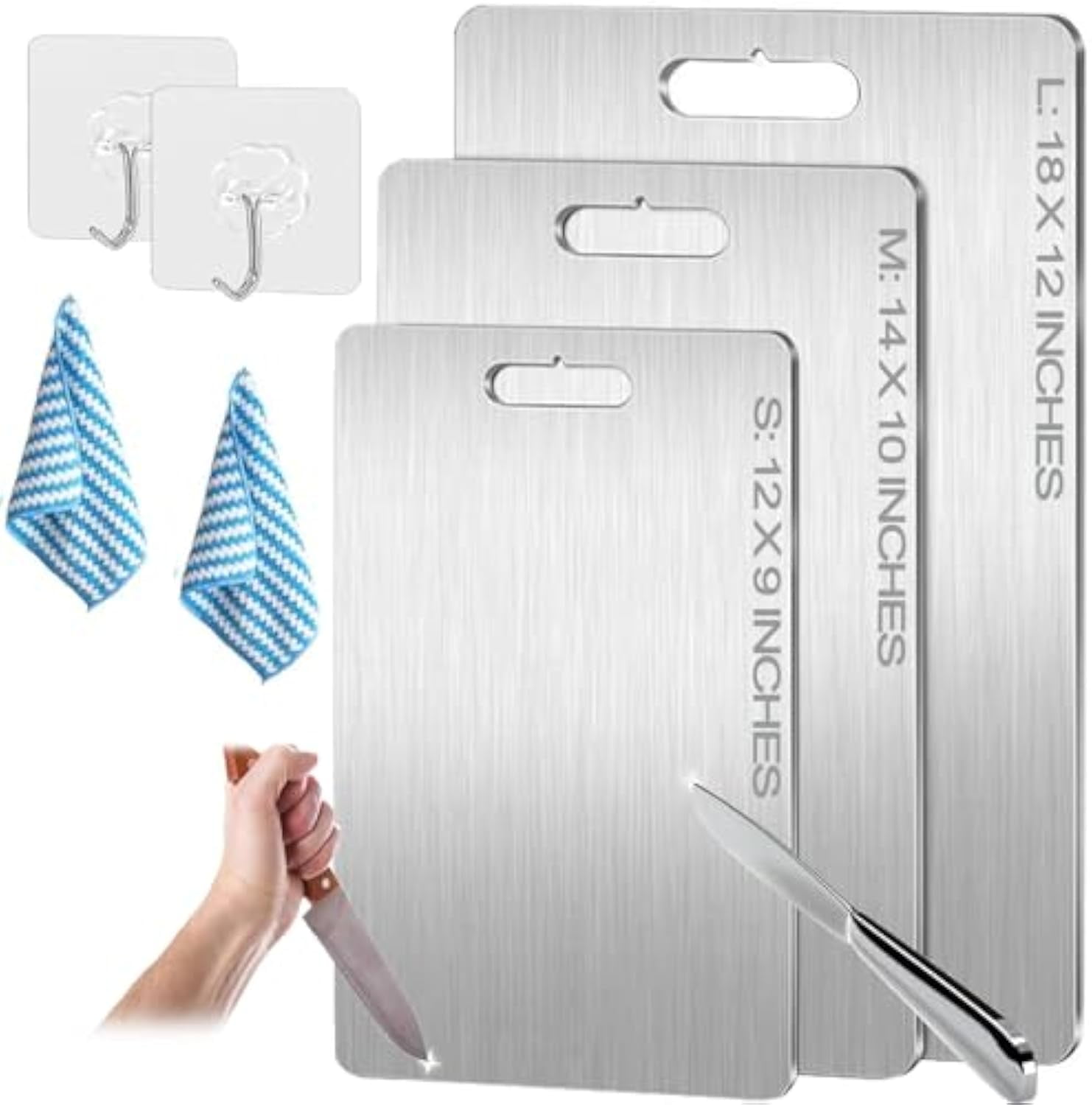 chef Titanium Cutting Boards for Kitchen, Chef Cutting Board, Double ...