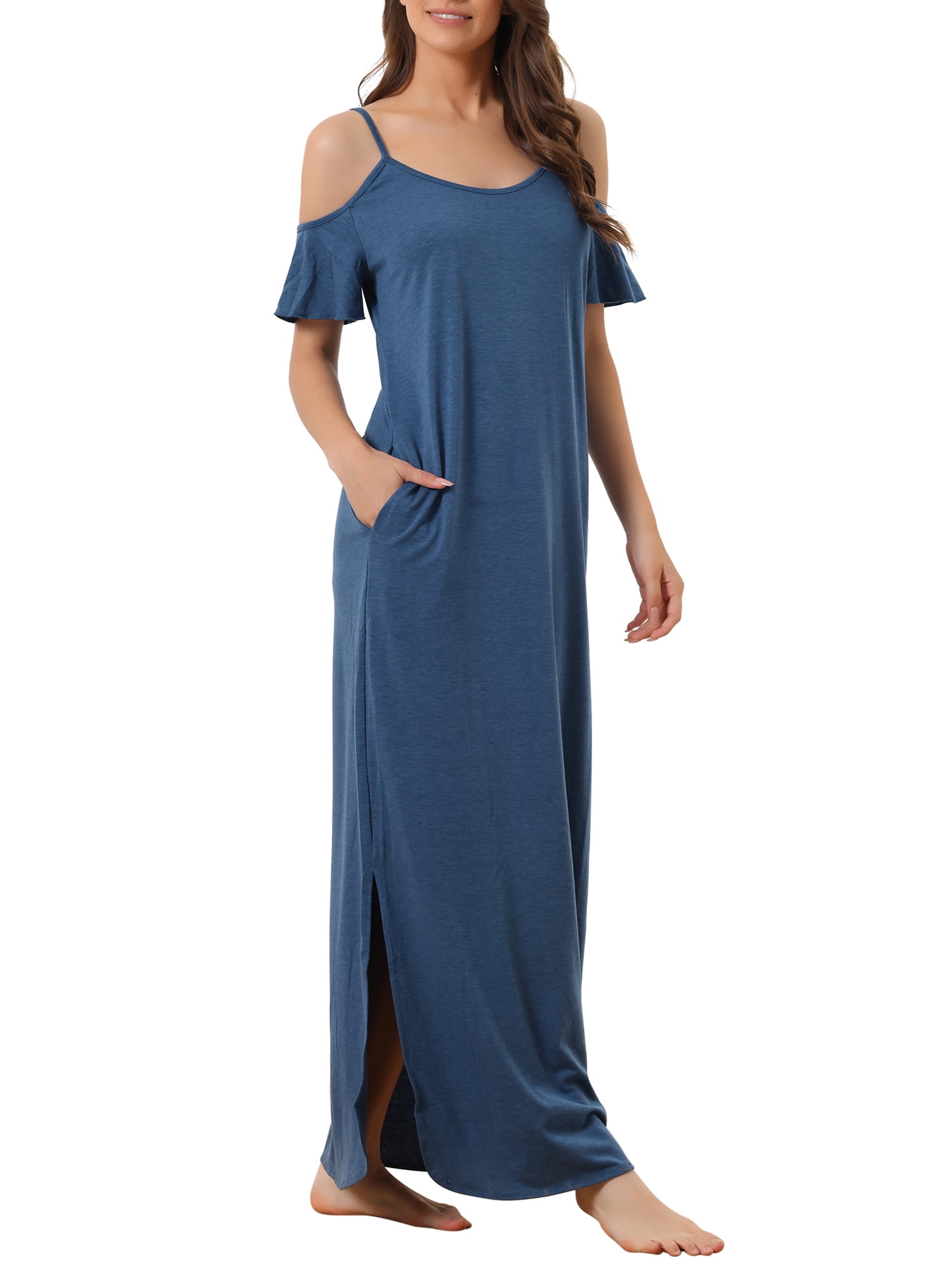 INSPIRE CHIC Women Summer Cold Shoulder Sundresses Strapless Nightgown ...